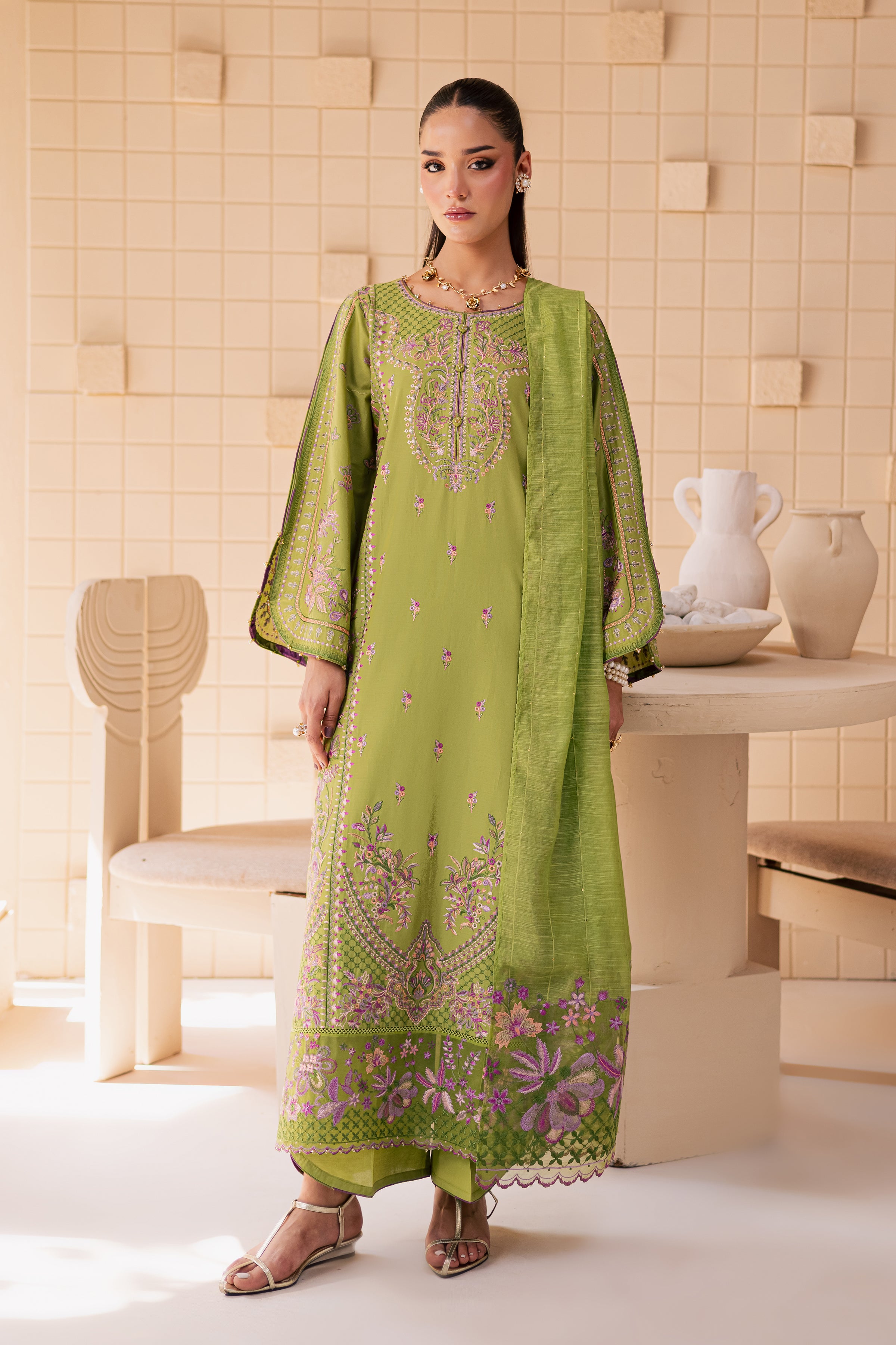 Danica 3Pc - Embroidered Lawn Dress – BATIK - AE