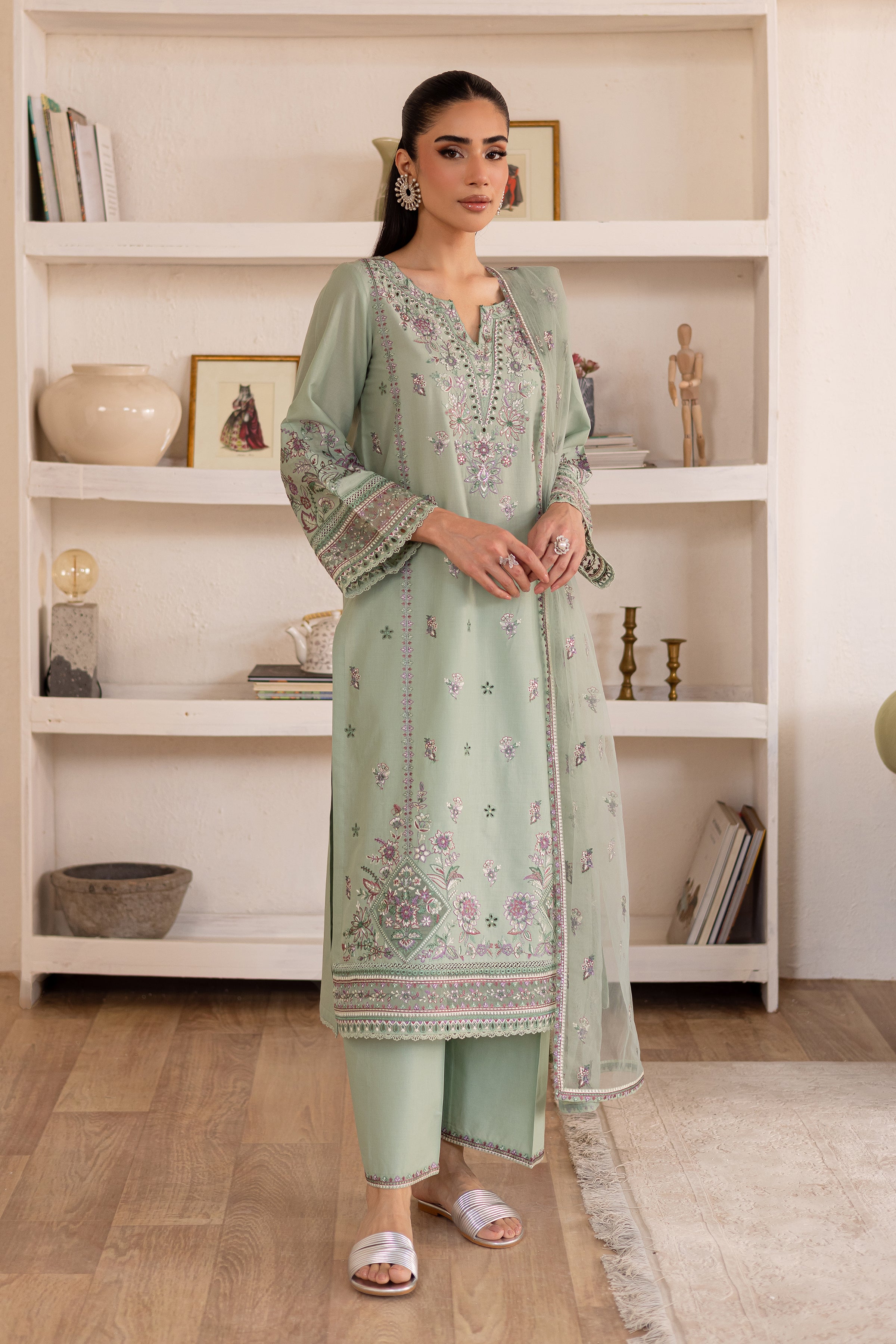 Arzou 3Pc - Embroidered Solid Dress – BATIK - AE