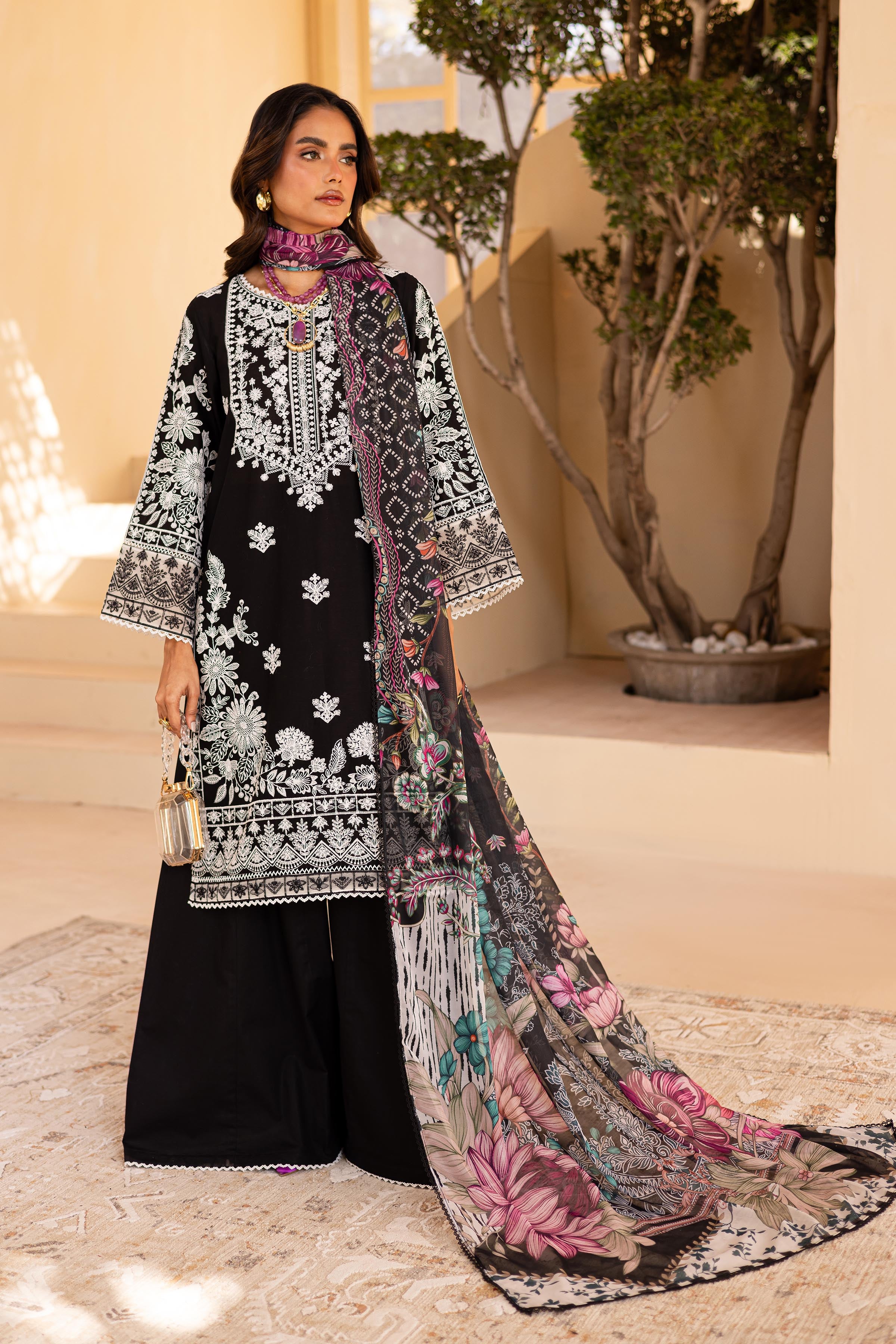 Mino 3Pc - Embroidered Luxe PIMA – BATIK - AE